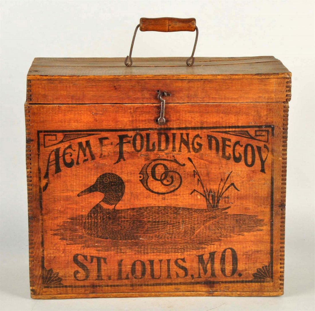 Acme Folding Duck Decoy Wooden Box.