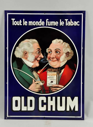 Old Chum Tobacco Porcelain Sign. - Mar 06, 2016 | Dan Morphy Auctions in PA