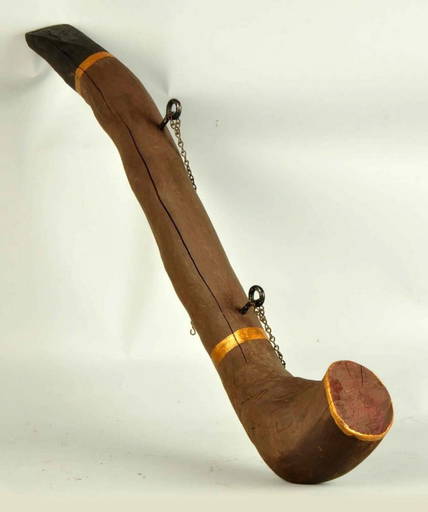 Large Wooden Figural Pipe Trade Sign.