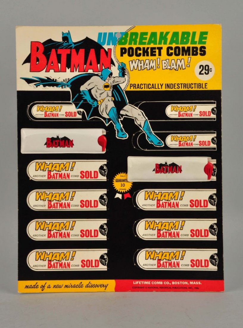 Vintage Batman Pocket Comb Display.