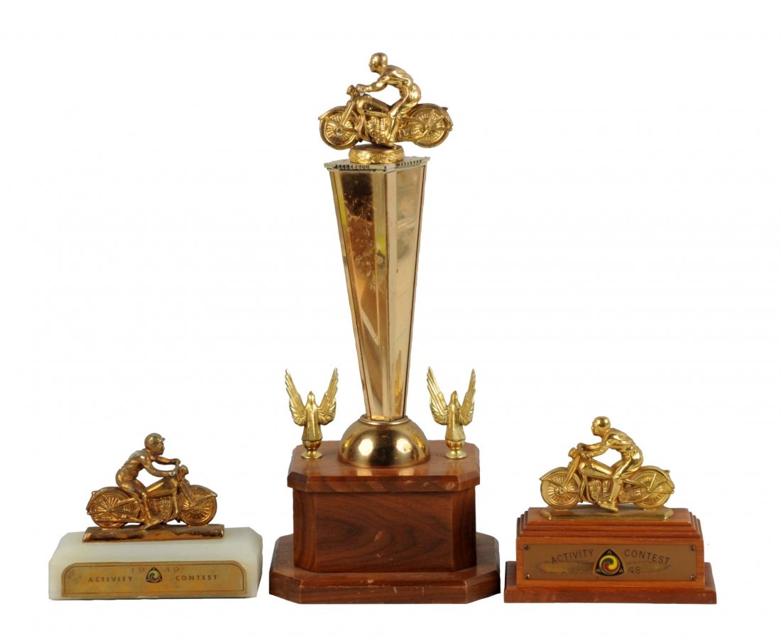 Lot Of 3: Ama Motorcycle Trophies.