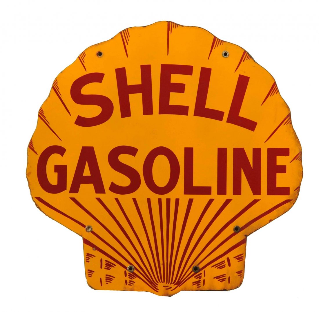 Early Shell Gasoline Shell Shaped Sign.