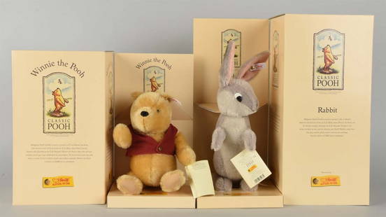Steiff African Elephant & Winnie The Pooh Rabbit