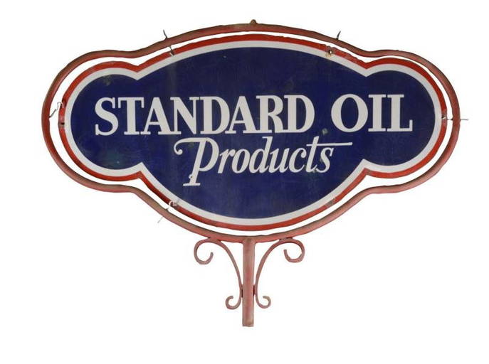 Standard Oil Products Diecut Sign And Pole