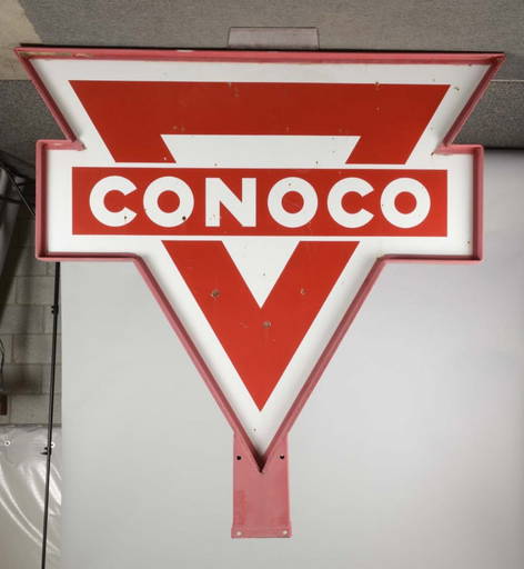 Conoco Identification Diecut Sign And Pole