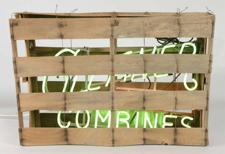 Rare Gleaner Farm Combines Neon Sign & Crate