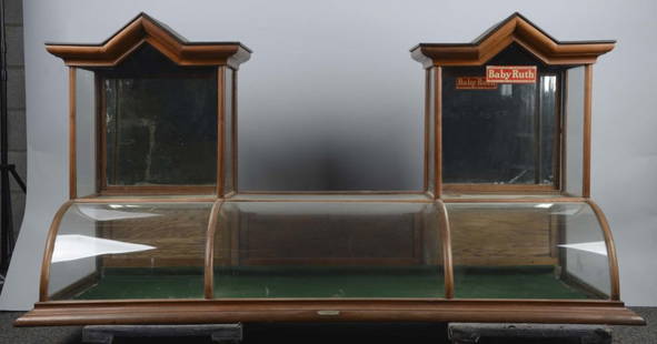 Curved Glass Countertop Tower Display Showcase