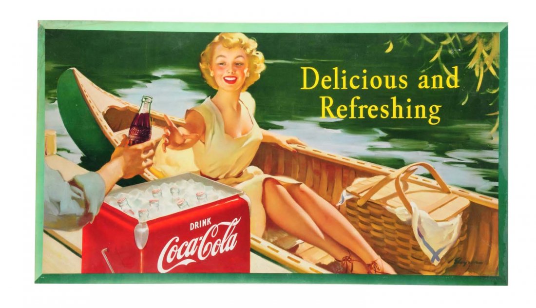 1953 Coca - Cola Girl in Canoe Poster.