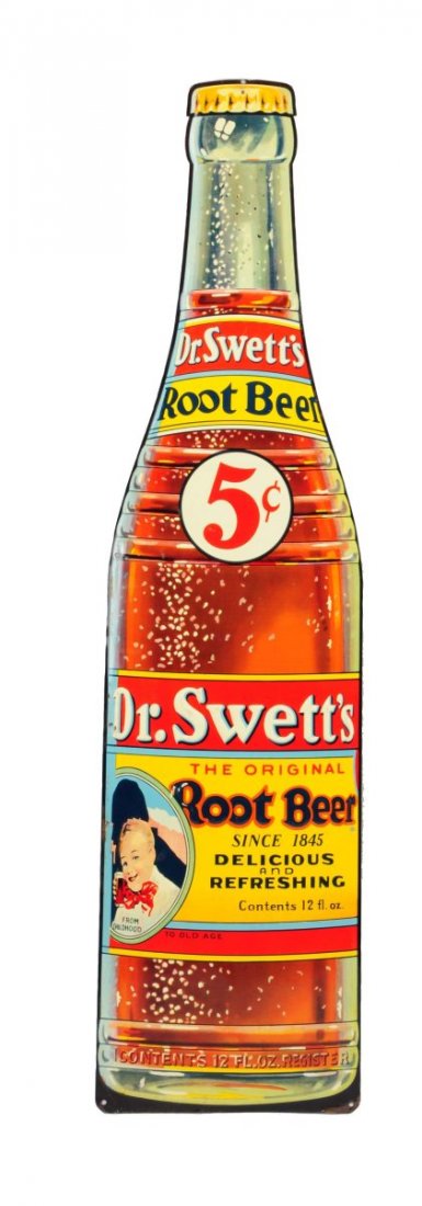 1930's - 1940's Dr. Swett's Root Beer Bottle Sign. - May 22, 2016 | Dan ...