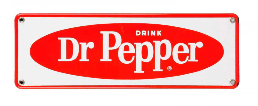 1950's 60's Dr. Pepper Porcelain Sign.