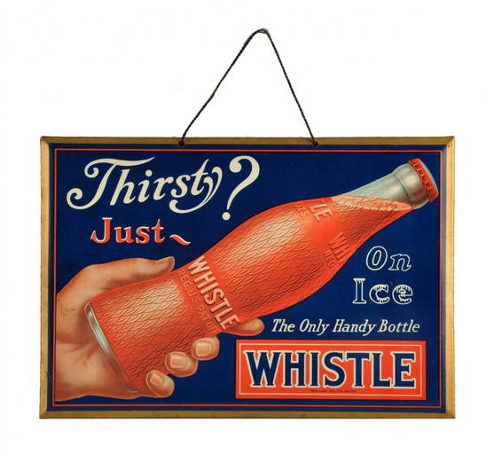 1930's Whistle Tin Sign.