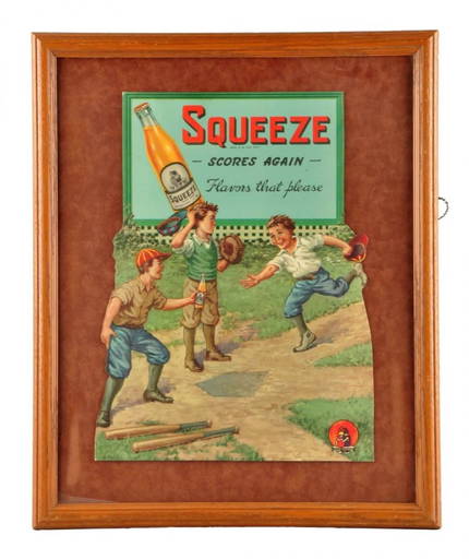 1940's 50's Squeeze Cardboard Cutout Sign.