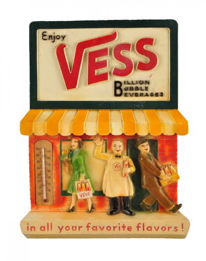 1940's 50's Vess Chalkware Sign.