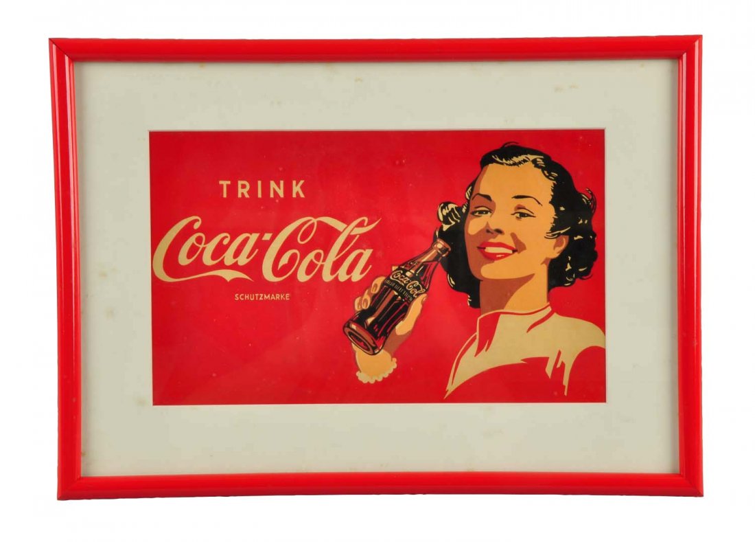 1940's Coca Cola German Paper Sign.