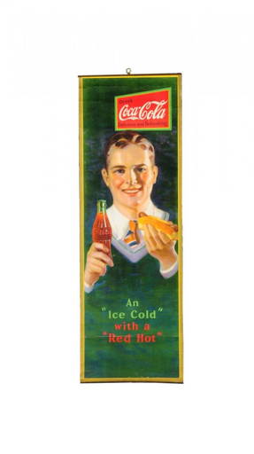 Very Rare 1929 Coca Cola Boy And Hotdog.