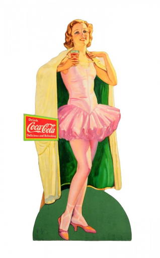 1930's Rare Coca Cola Trapeze Girl Cutout.