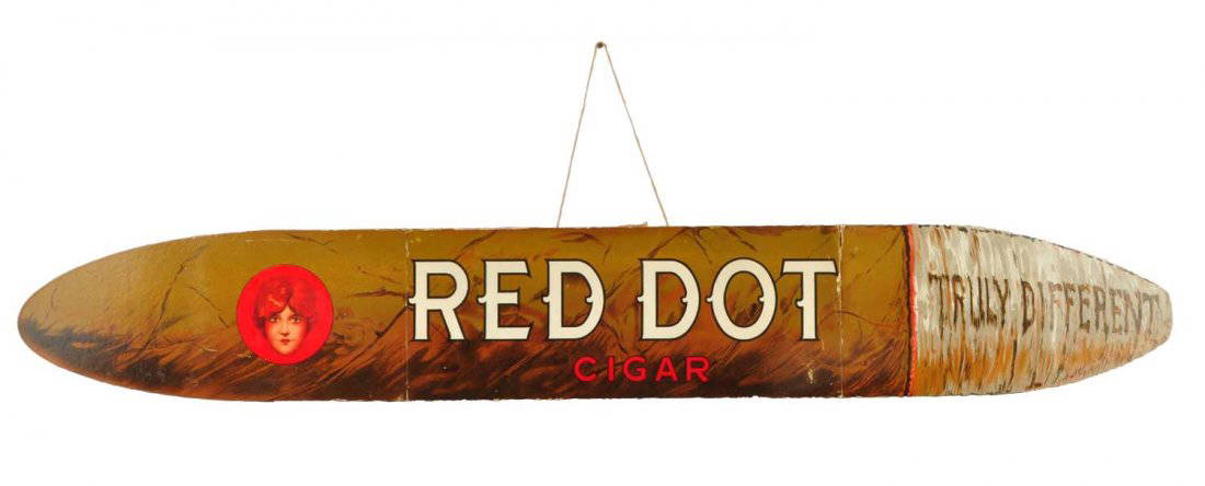 1920's 30's Red Dot Cigar Cardboard Sign.