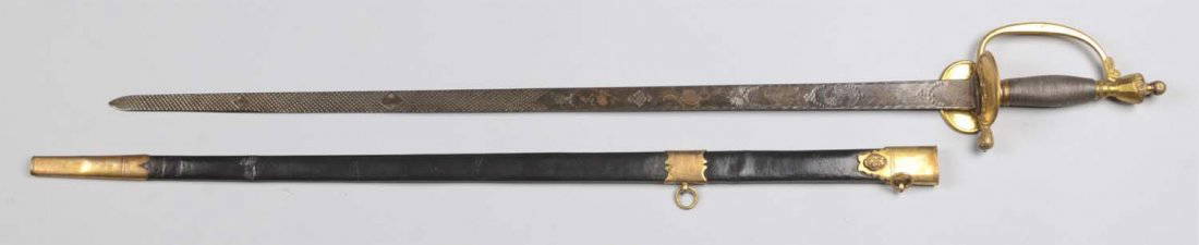 English Model 1796 Officer’s Sword With Scabbard.
