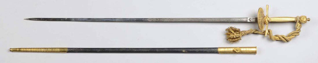 British Court Sword W/ Knot & Scabbard.