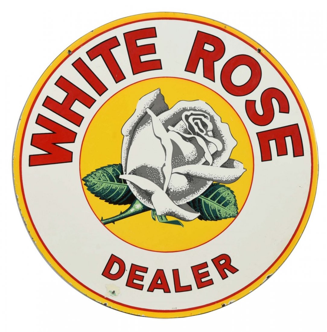 White Rose Dealer Porcelain Sign.