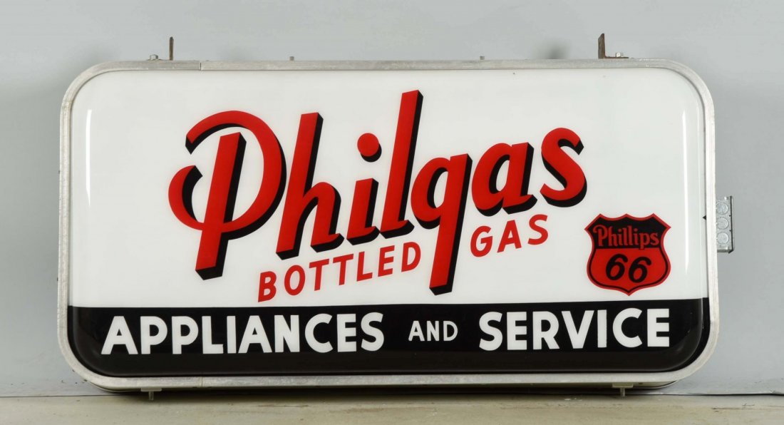 Phillips 66 Philgas Lighted Plastic Sign.