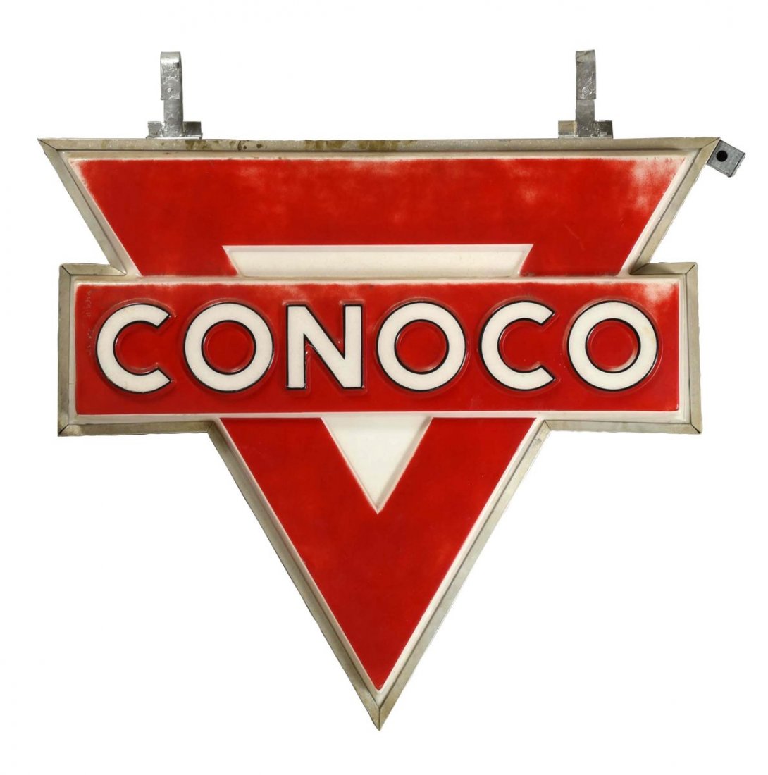 Conoco Lighted Plastic Sign.