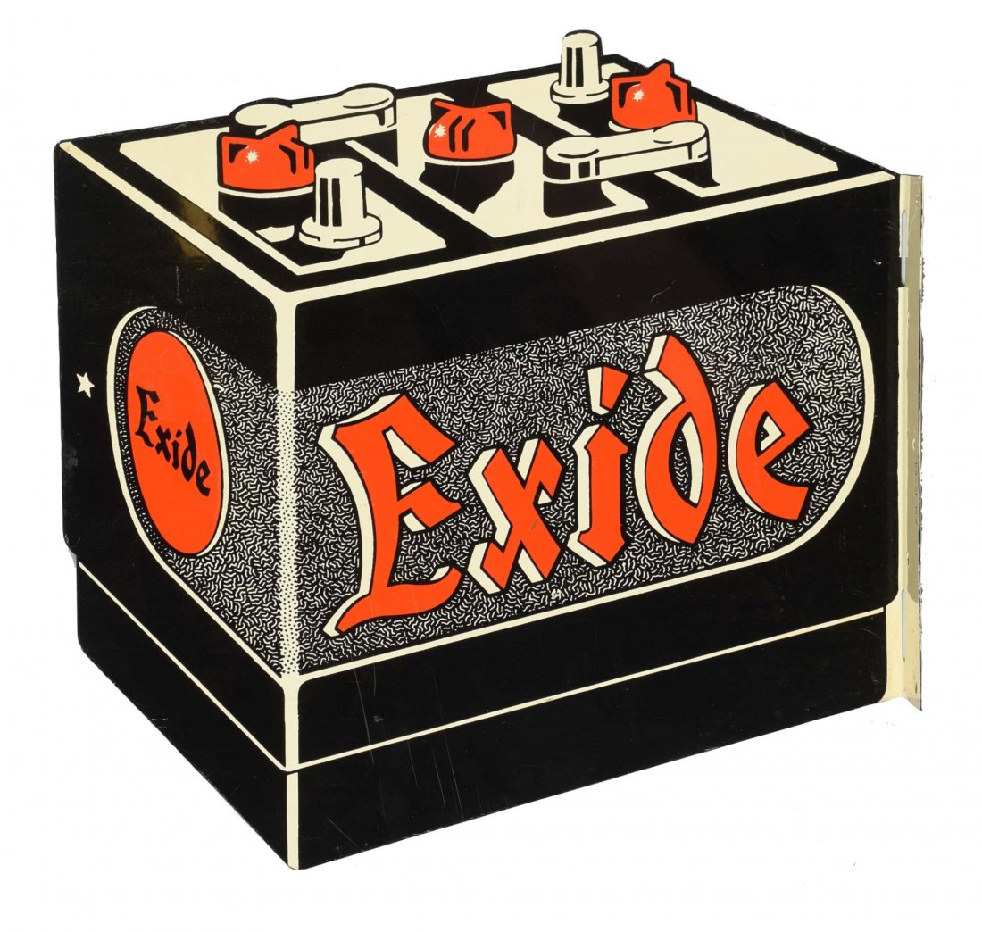 Exide (Battery) Tin Flange Sign.