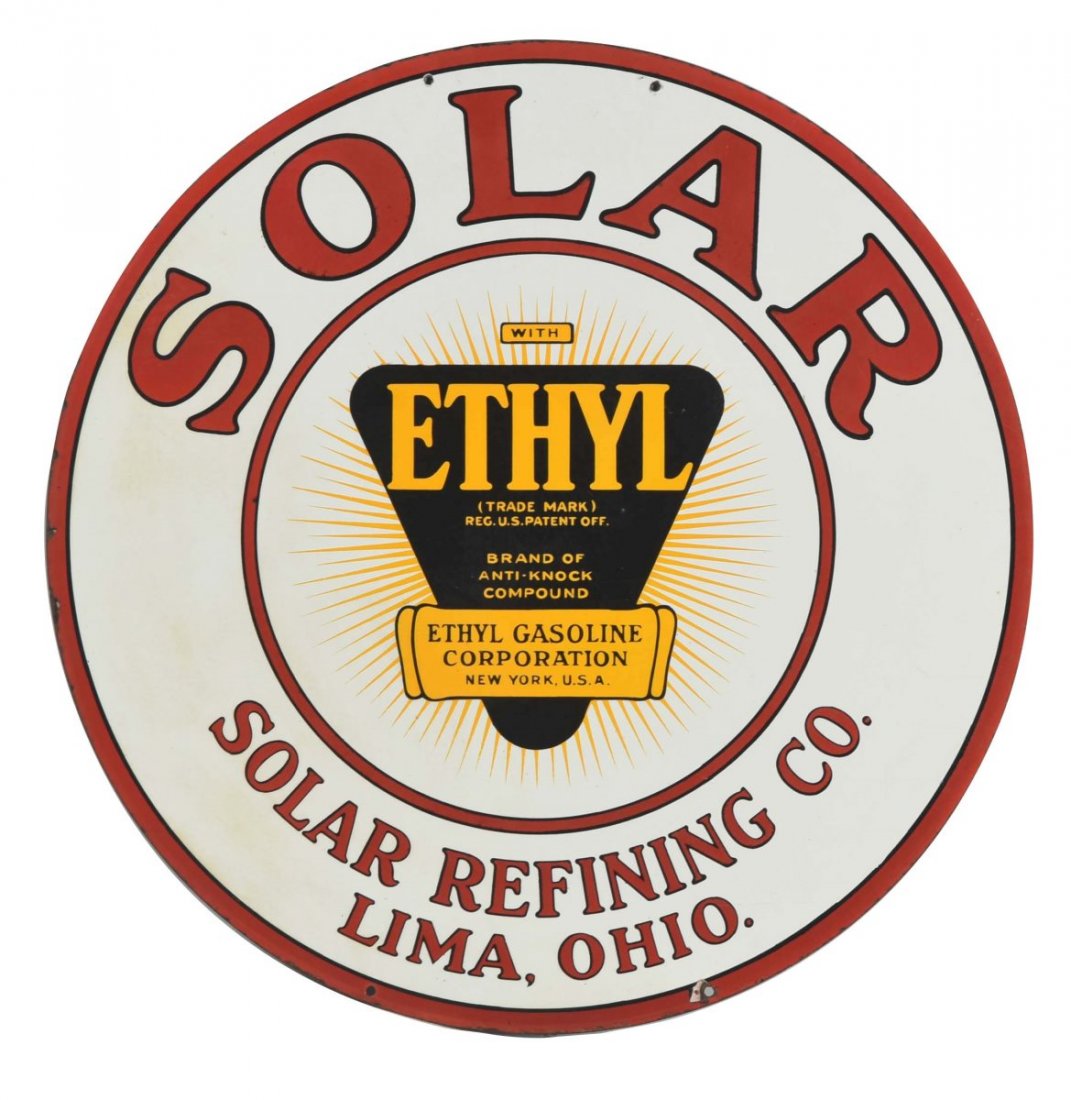 Solar With Ethyl Logo Porcelain Sign.