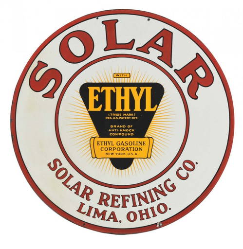 Solar With Ethyl Logo Porcelain Sign.
