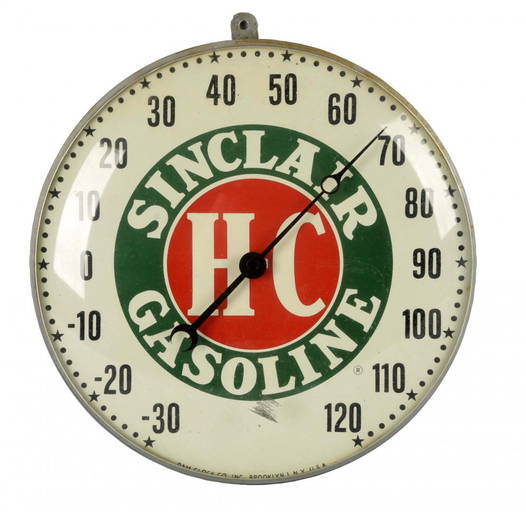 Sinclair H C Gasoline Round Thermometer.