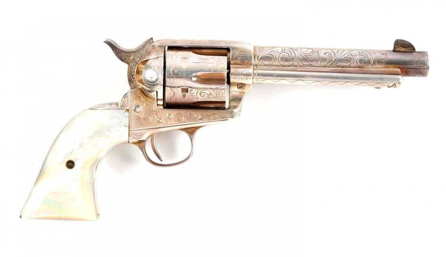 (c) Engraved & Silver Plated Colt 1st Gen. S.a.a.