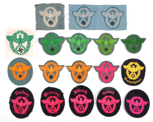 Lot Of 18:german Third Reich Police Sleeve Patches
