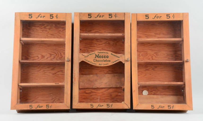 Lot Of 3: Necco Chocolates Display Boxes.