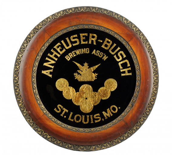 Anheuser Busch Brewing Assoc. Reverse Glass Sign.