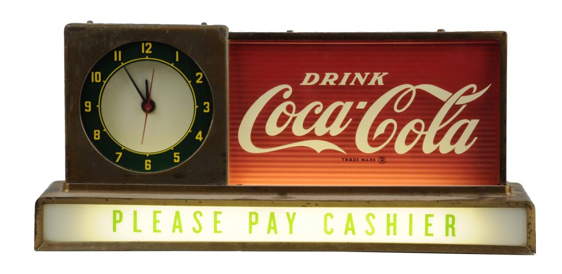 1950s Coca Cola Countertop Lighted Clock.