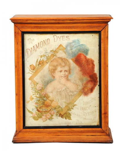 Small Diamond Dyes Advertising Display Case.