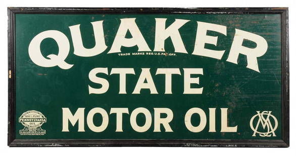 Quaker State Motor Oil Tin Sign