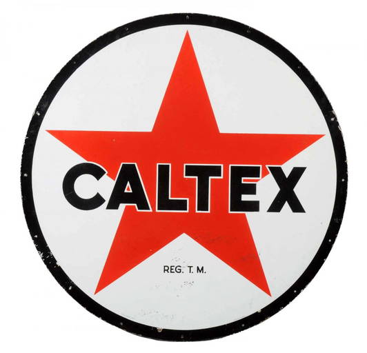 Caltex W/ Star Logo Porcelain Sign.