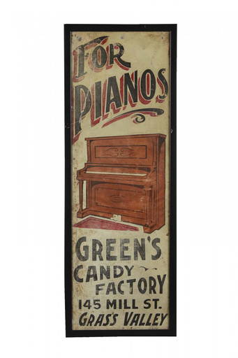 Ithaca Sign Works Green's Candy Factory Tin Advertising