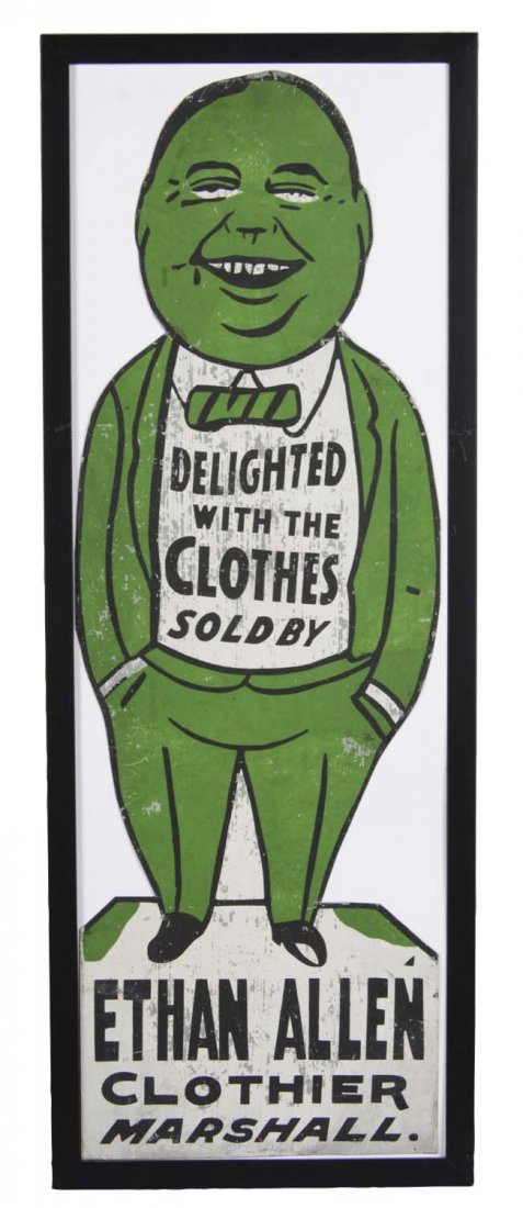 Ithaca Sign Works Ethan Allen Clothier Tin Advertising