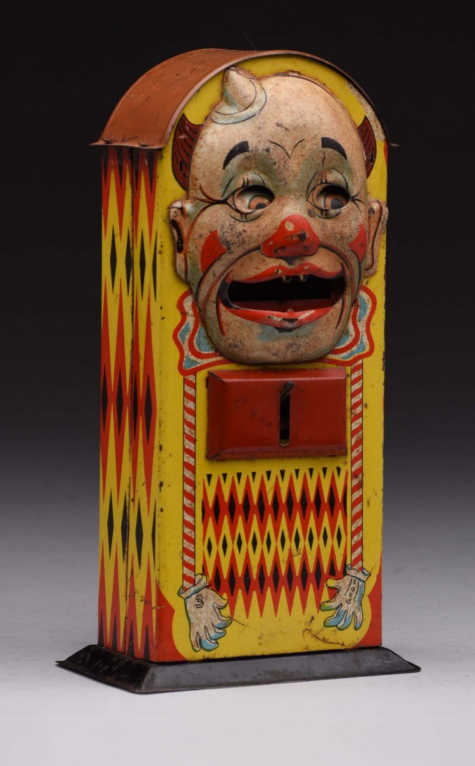 JOLLY JOE CLOWN TIN MECHANICAL BANK - Nov 11, 2016 | Bertoia Auctions in NJ