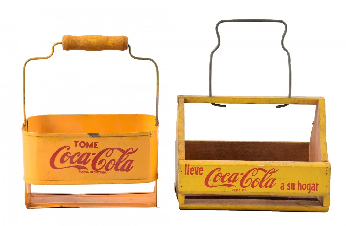 Pair Of Coca Cola Spanish 6 Pack Carriers