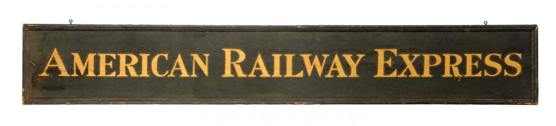 American Railway Express Wooden Trade Sign.