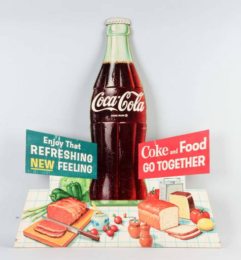 Coca Cola Cardboard Diecut Sign.