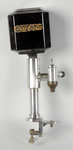 1920's Coca Cola Black Glass Syrup Dispenser.
