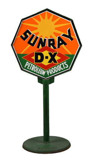 DX Sunray Porcelain Curb Sign. - Feb 12, 2017 | Dan Morphy Auctions in PA