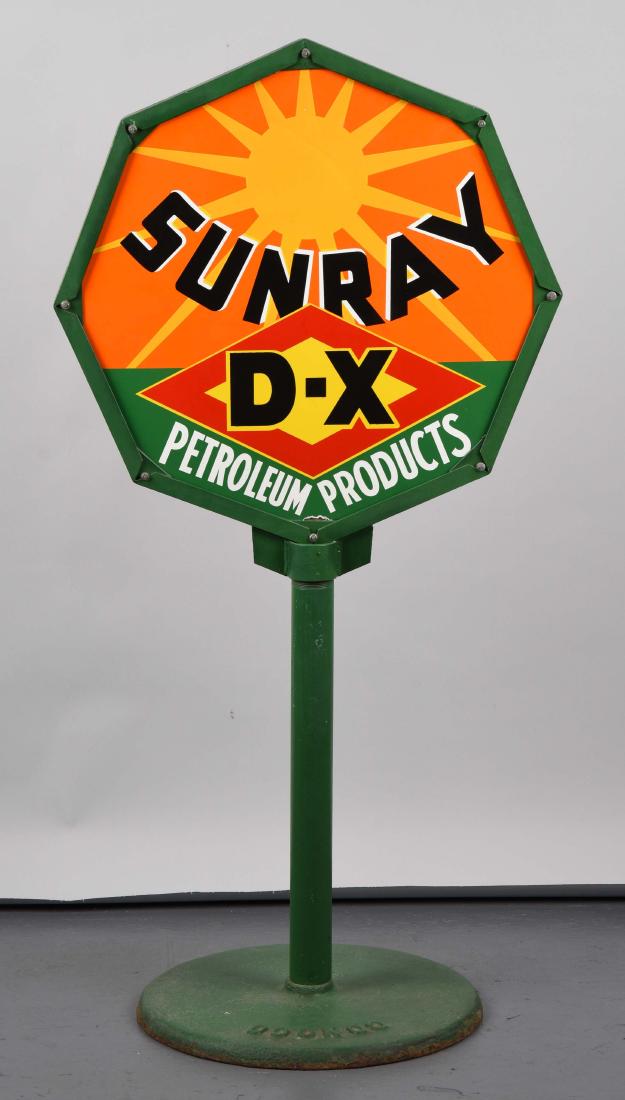 DX Sunray Porcelain Curb Sign. - Feb 12, 2017 | Dan Morphy Auctions in PA