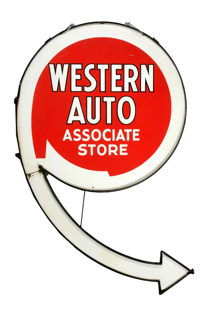Western Auto Associate Store Porcelain Sign.