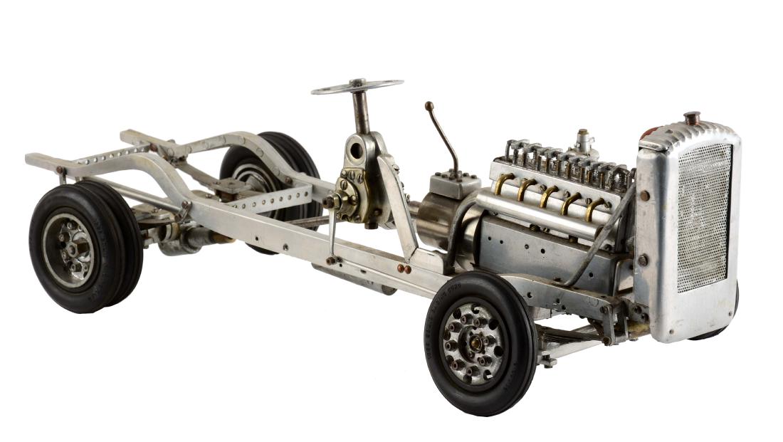 Model Truck Engine & Chasis Frame & Wheels.