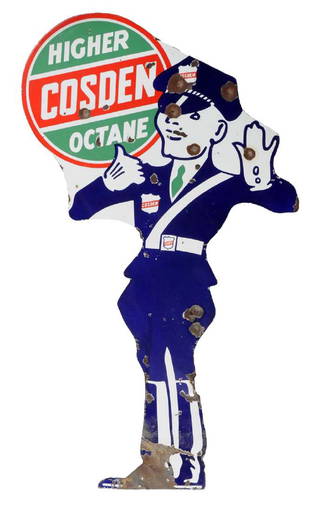 Cosden Higher Octane Policeman Die-cut Porcelain Sign. - Mar 25, 2017 ...